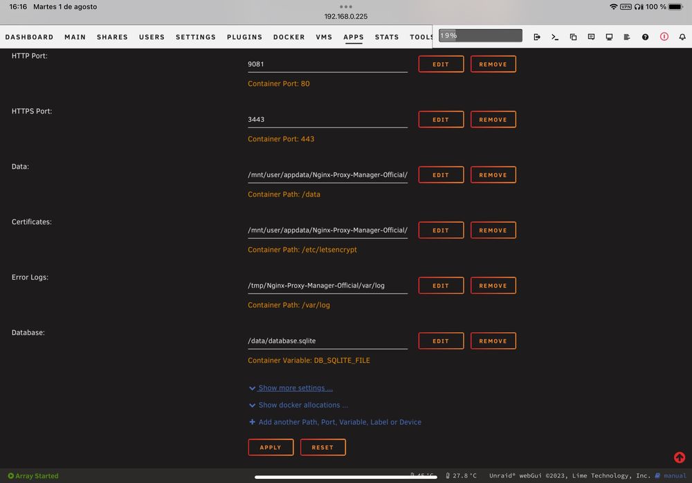 Instalación y configuración de nginx proxy manager